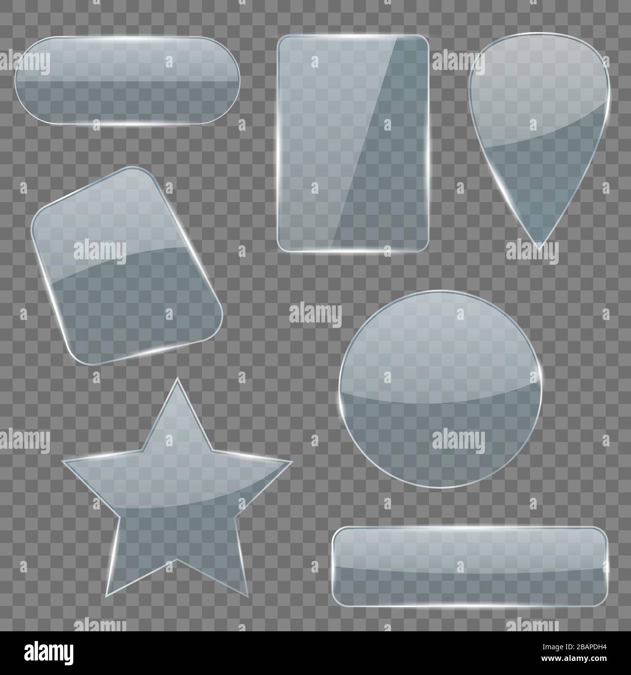 Glass transparent plates isolated Stock Vector Image & Art - Alamy