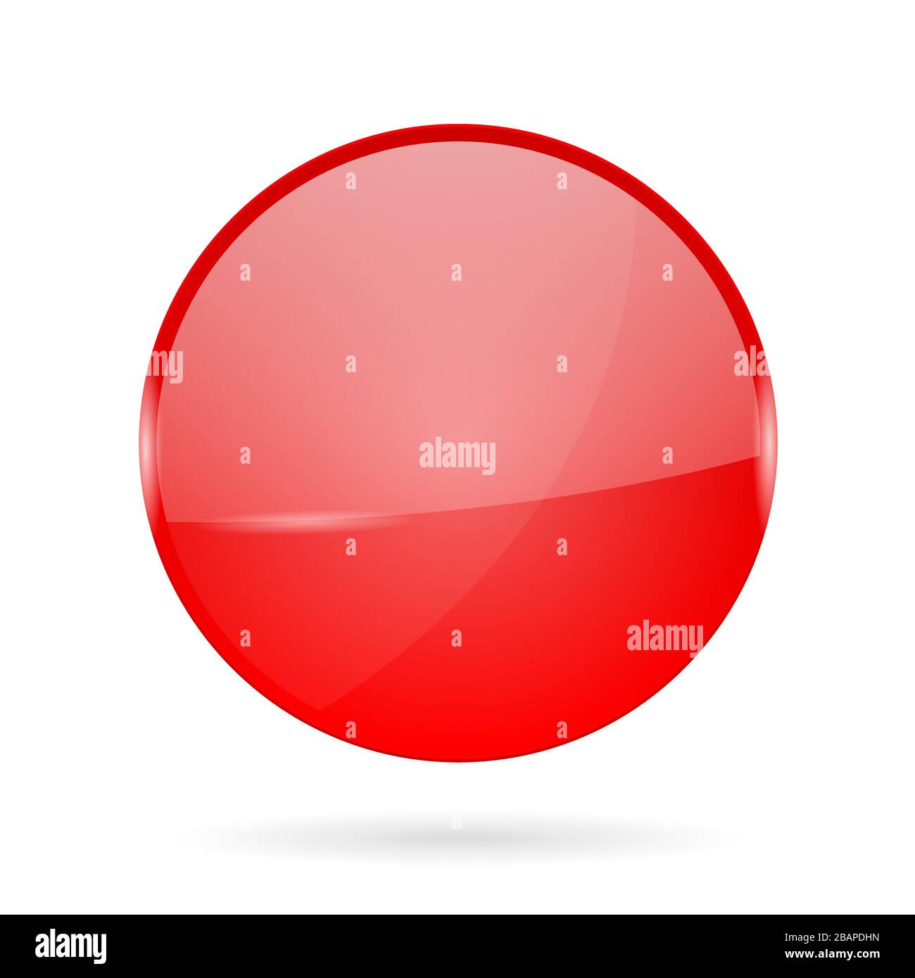 Red shiny 3d button. Web round icon Stock Vector Image & Art - Alamy