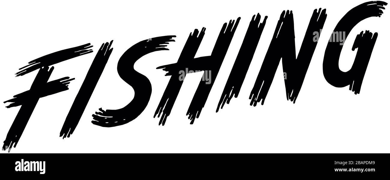 Fishing Banner - Hand Written Ad Header Text Stock Photo - Alamy