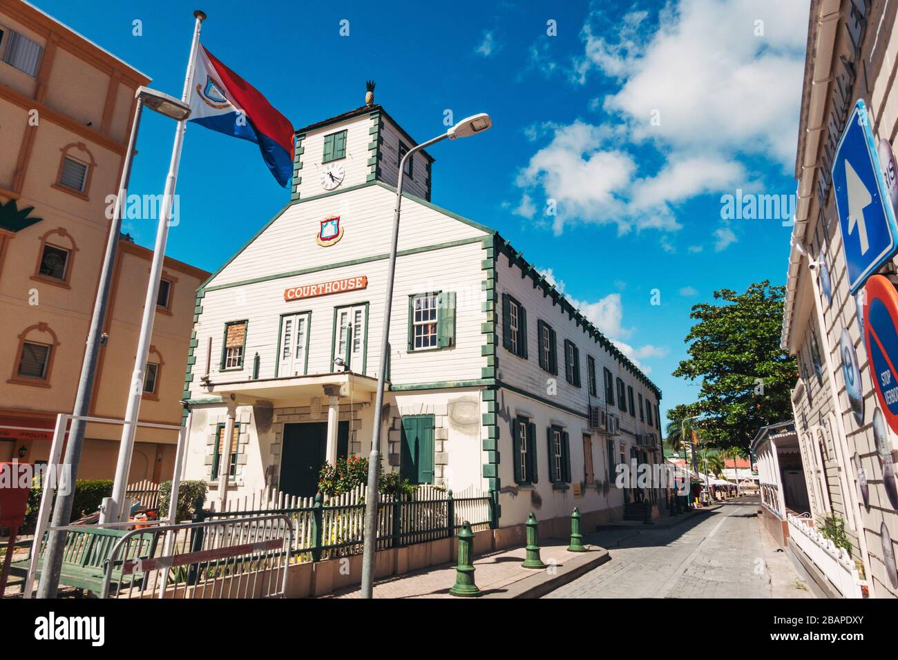 The Old Courthouse in Philipsburg St. Maarten. First built in 1793 ...