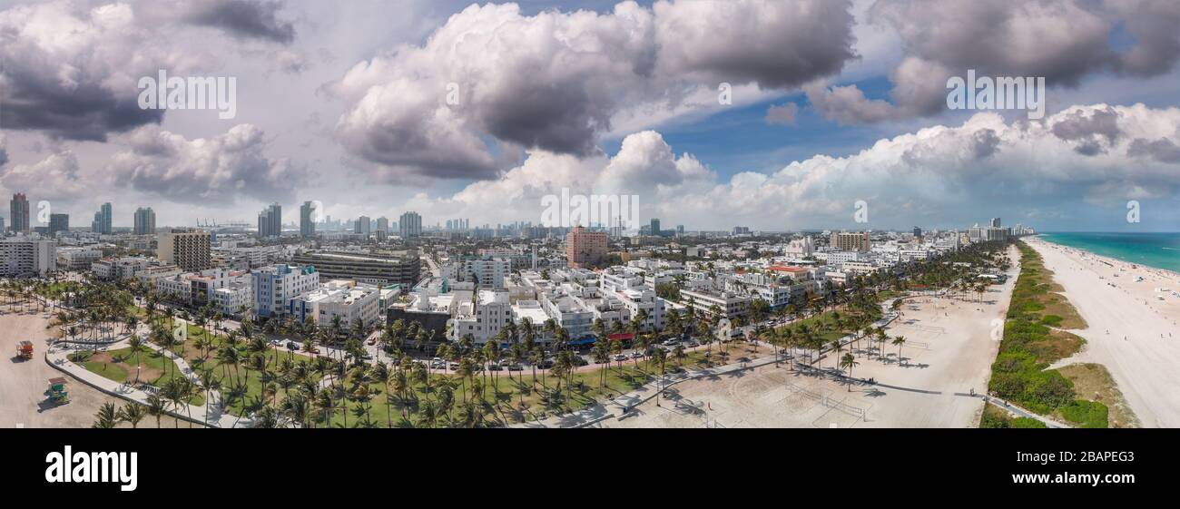 Aerial establishing shot miami beach hi-res stock photography and ...