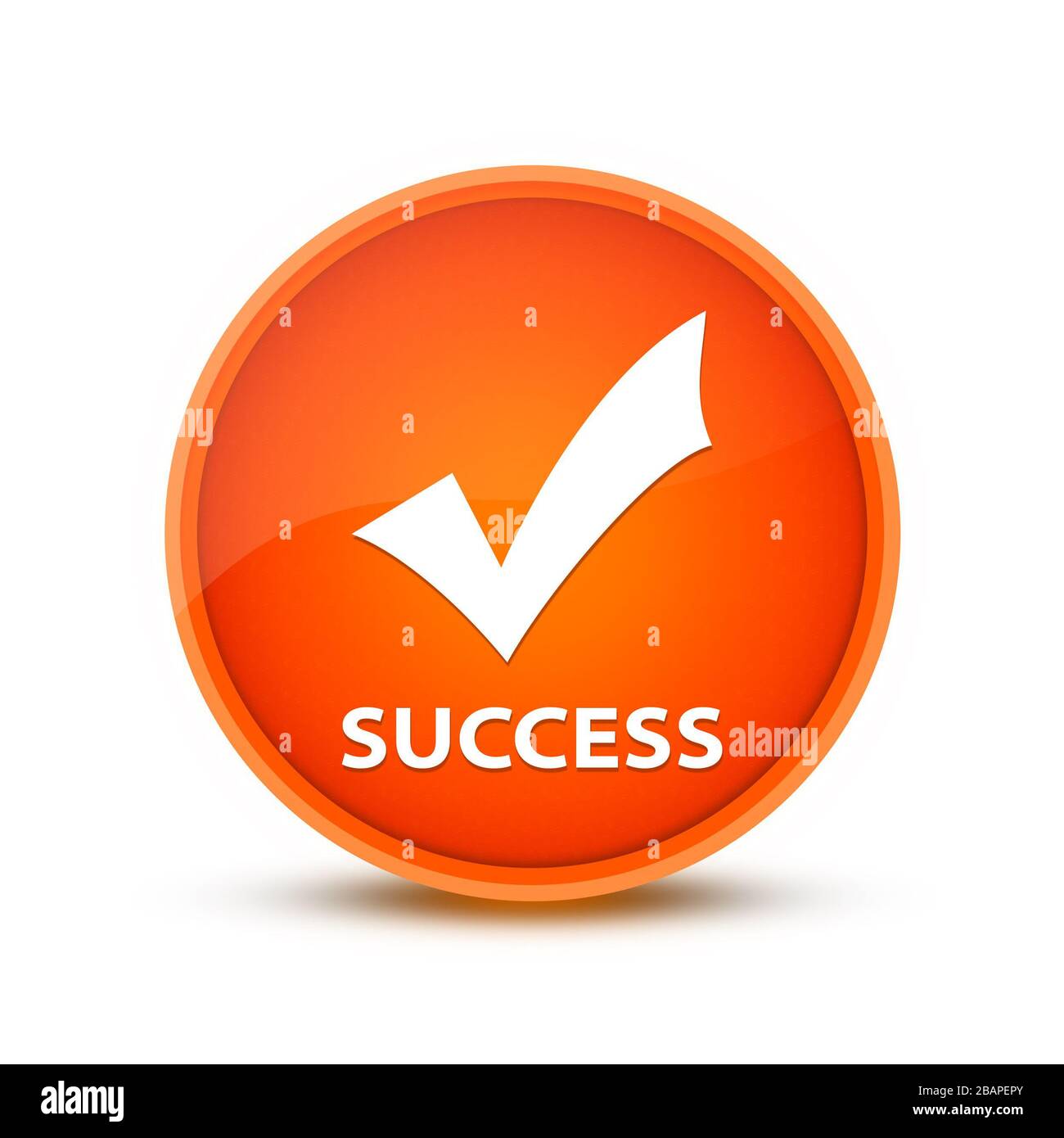 Success icon isolated on orange round button abstract button abstract ...