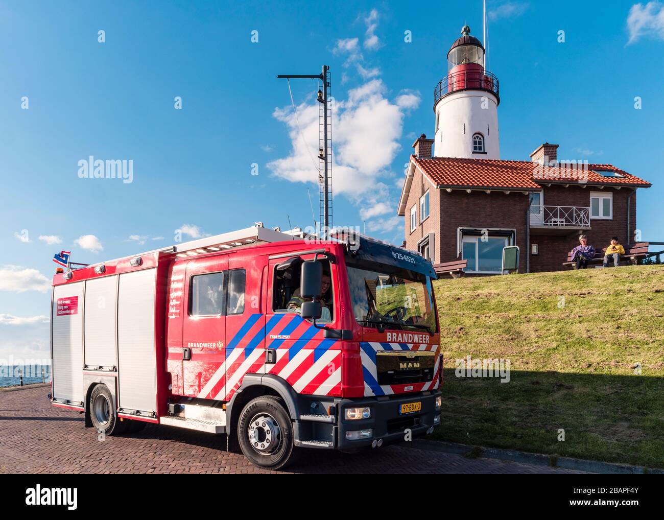 Urk Flevoland Netherlands April 2017, New Dutch red fire truck,fire ...