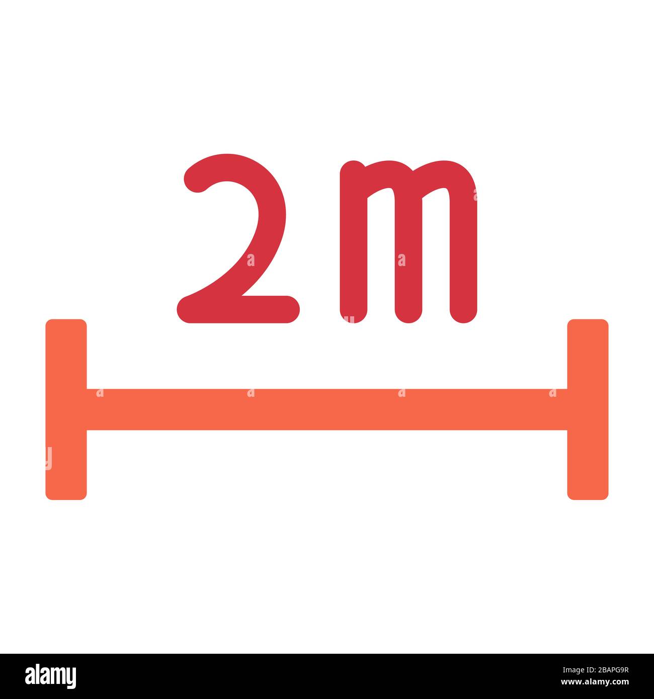 2 meters physical distance icon with modern flat style icon color or ...