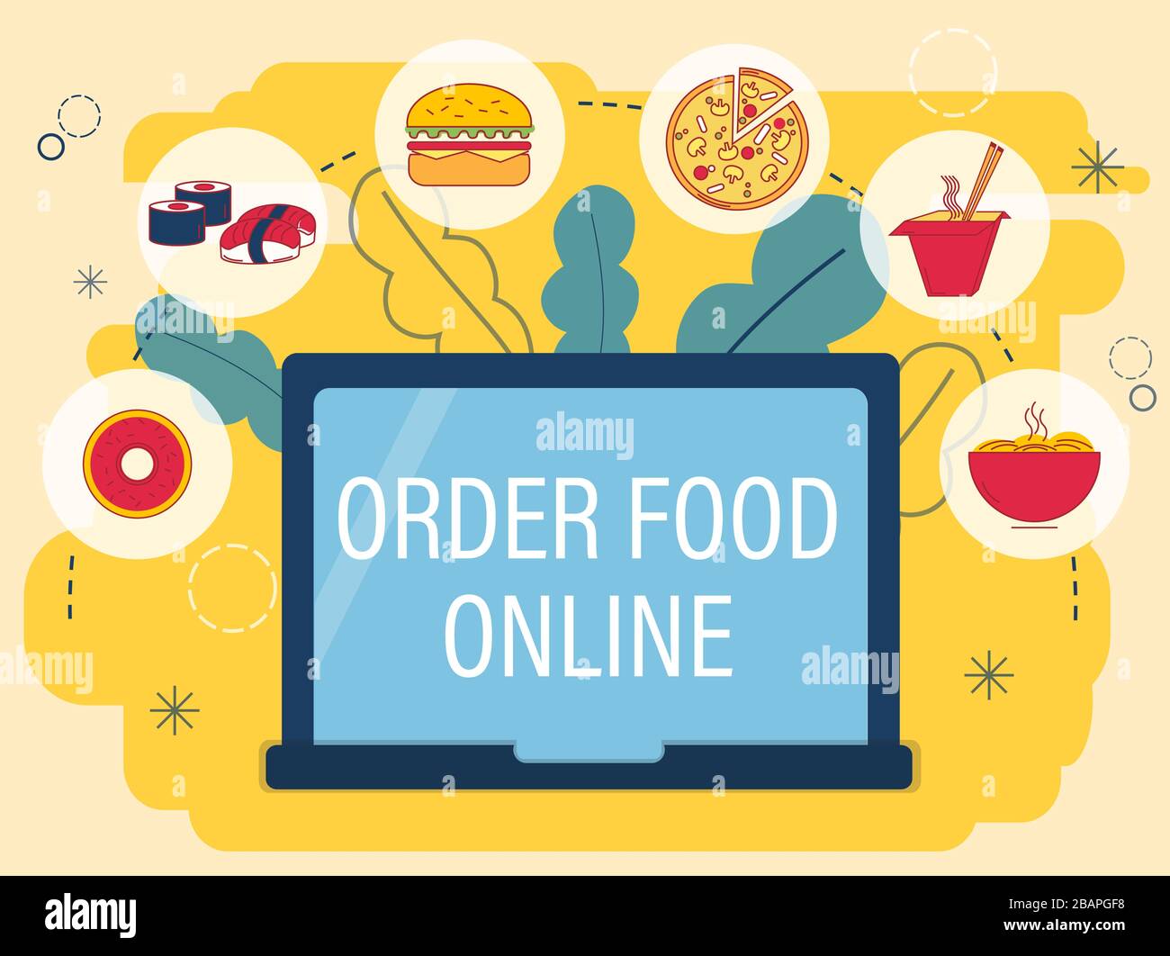 Online food ordering icons hi-res stock photography and images - Alamy