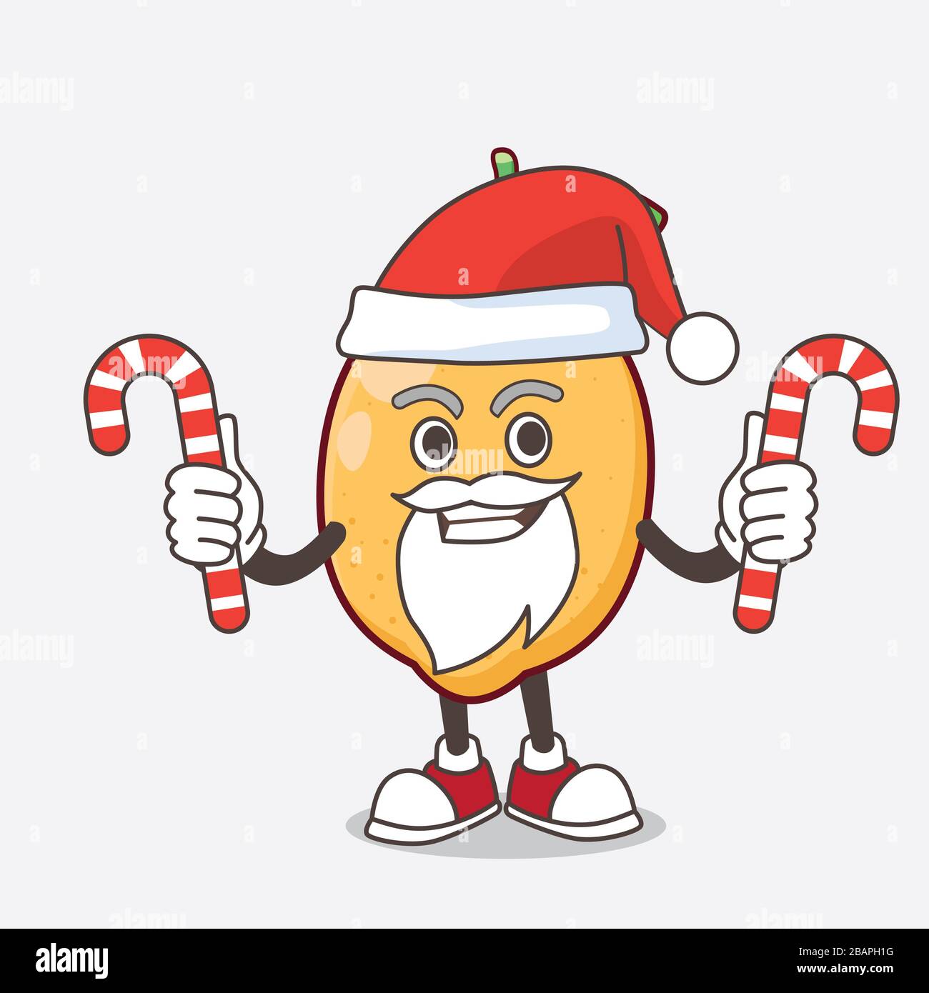 An illustration of Lemon Fruit cartoon mascot character in Santa ...