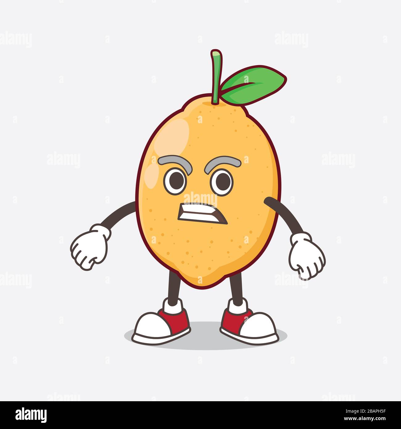 An illustration of Lemon Fruit cartoon mascot character with angry face ...