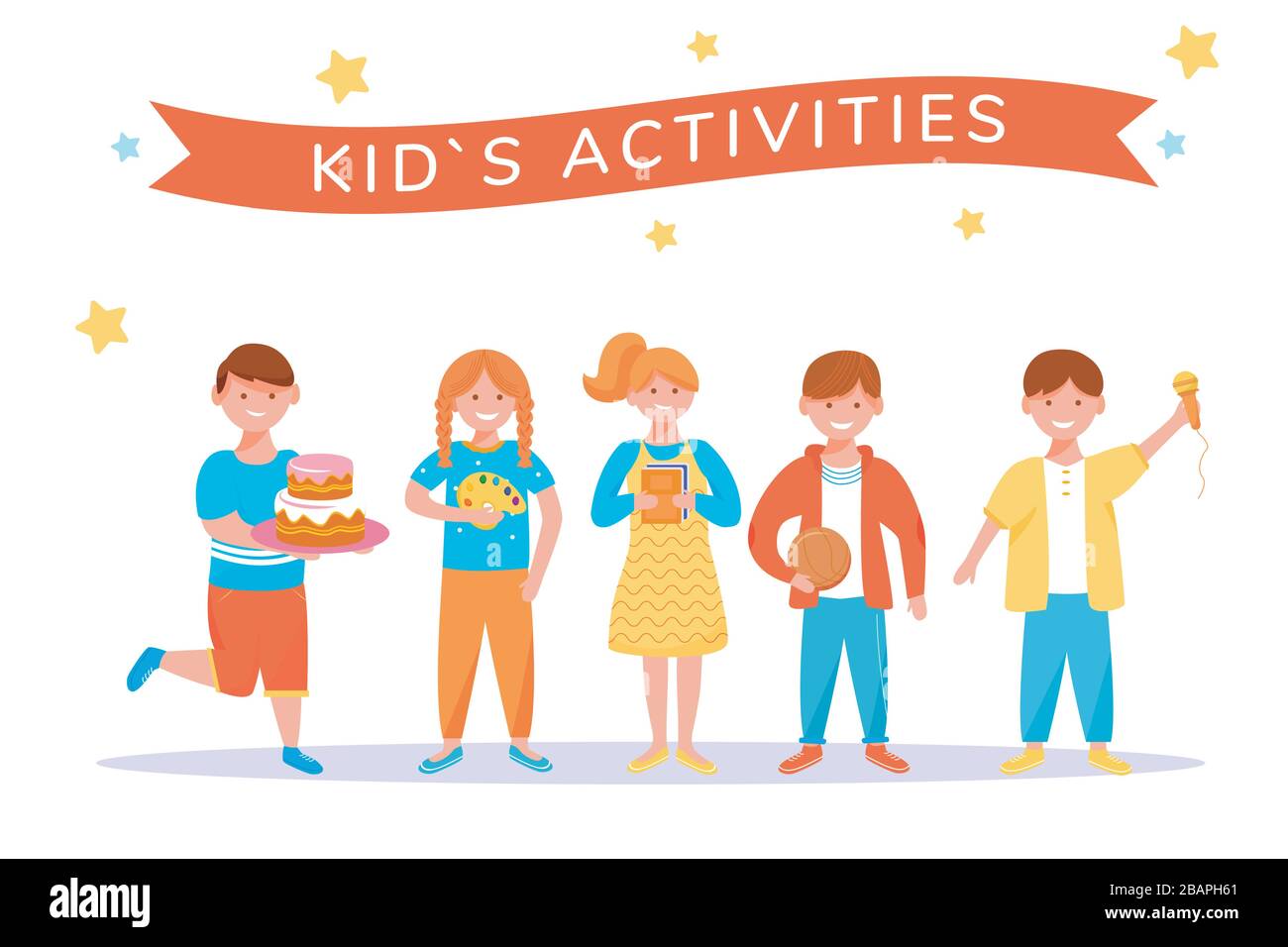 Kids activities flat vector illustration Stock Vector Image & Art - Alamy