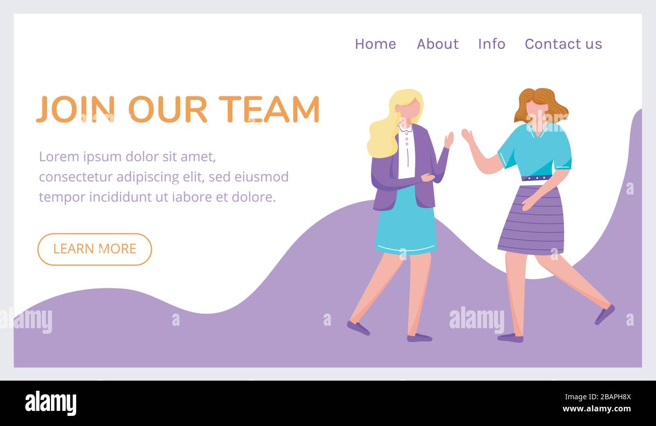 Join our team landing page vector template Stock Vector Image & Art - Alamy