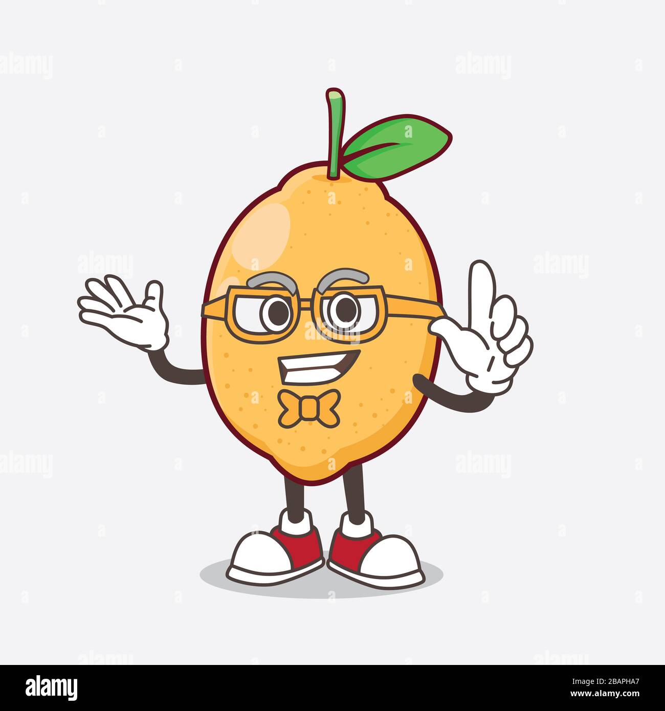 An illustration of Lemon Fruit cartoon mascot character in geek style ...