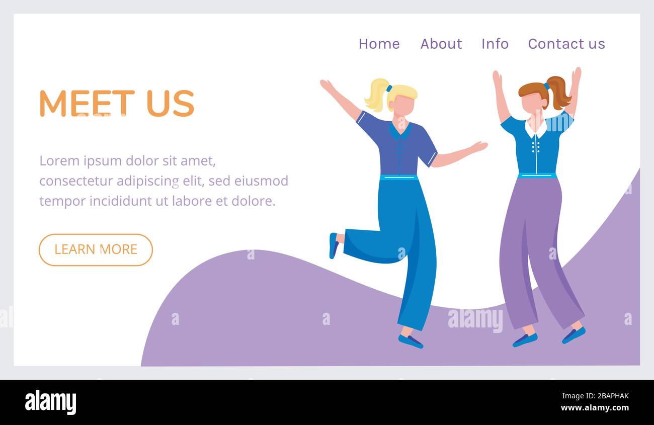 Meet us landing page vector template Stock Vector Image & Art - Alamy