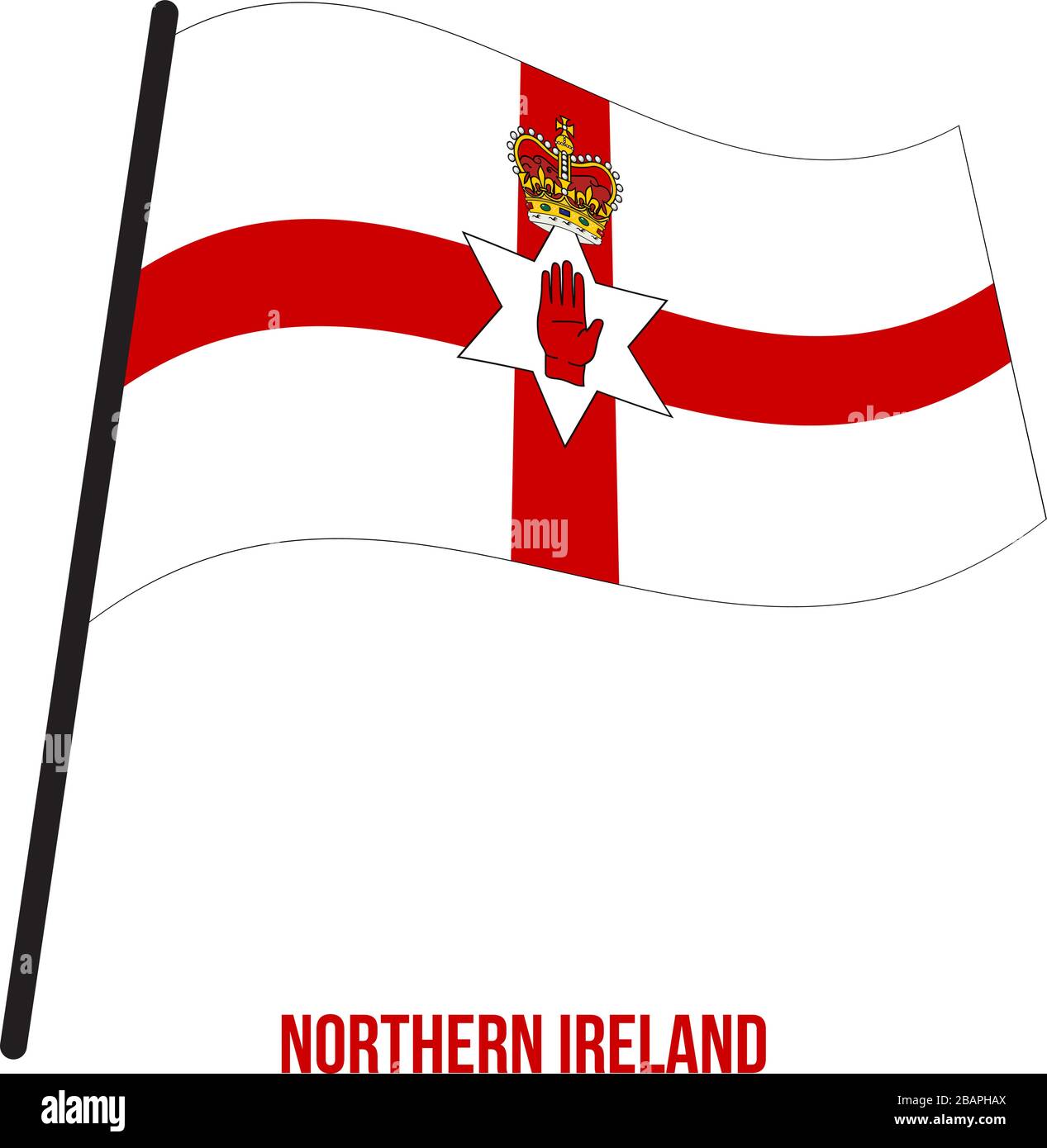 Northern Ireland Flag Waving Vector Illustration on White Background ...