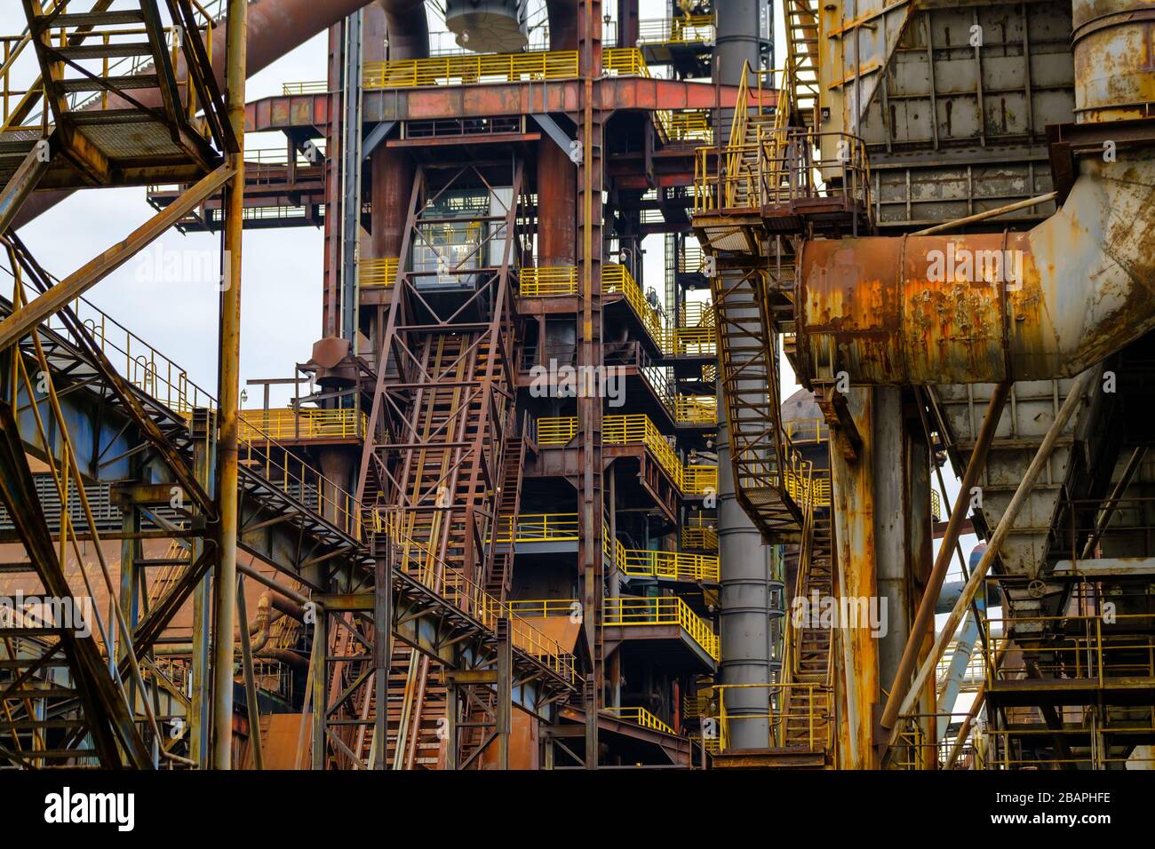Old rusty construction of abandoned metallurgical plant Stock Photo - Alamy
