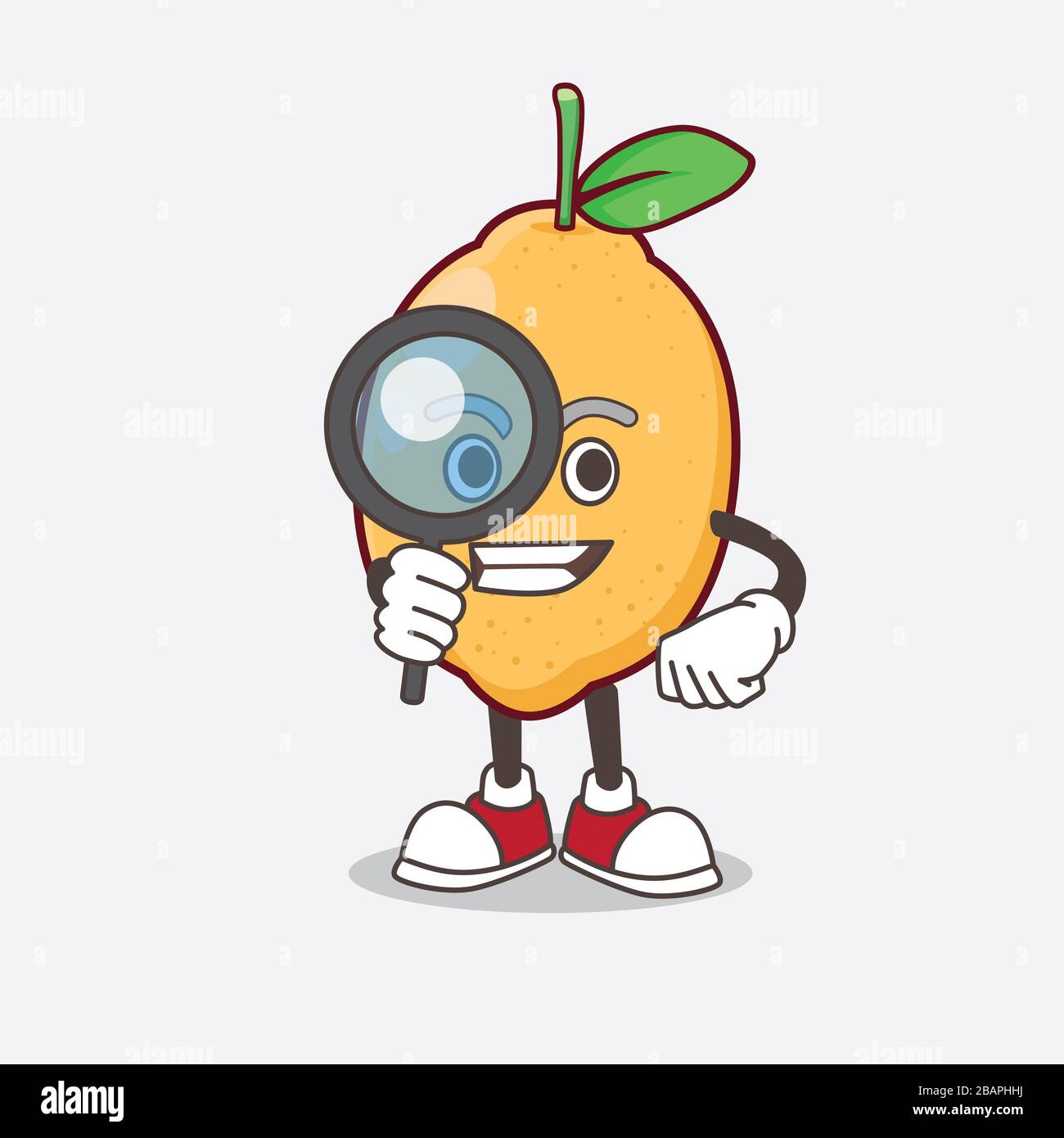 An illustration of Lemon Fruit cartoon mascot character as Detective ...