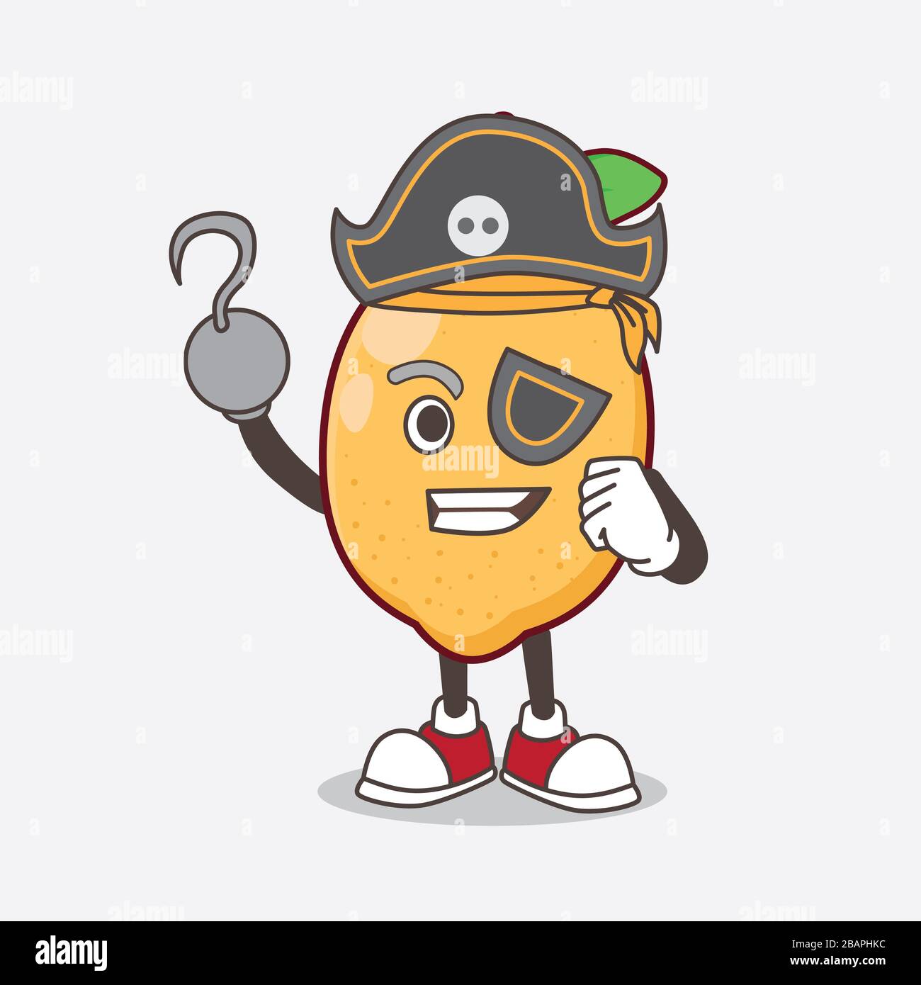 An illustration of Lemon Fruit cartoon mascot character in pirate style ...