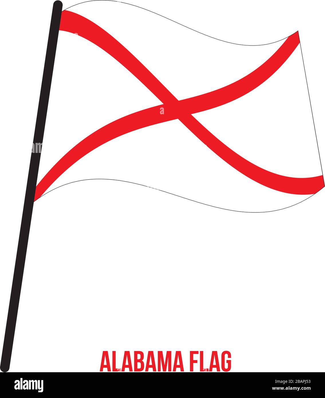 Alabama (U.S. State) Flag Waving Vector Illustration on White ...