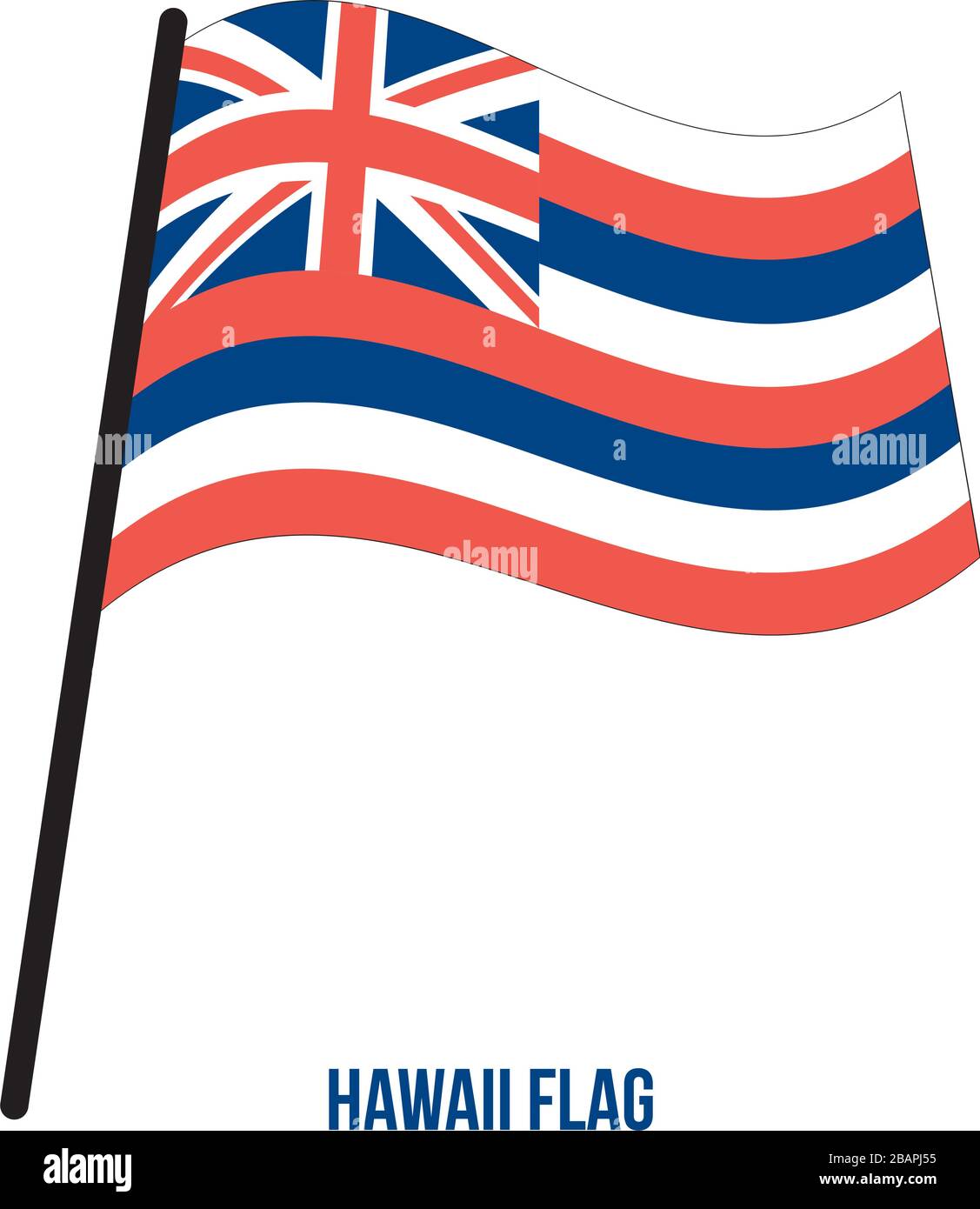 Hawaii (U.S. State) Flag Waving Vector Illustration on White Background ...