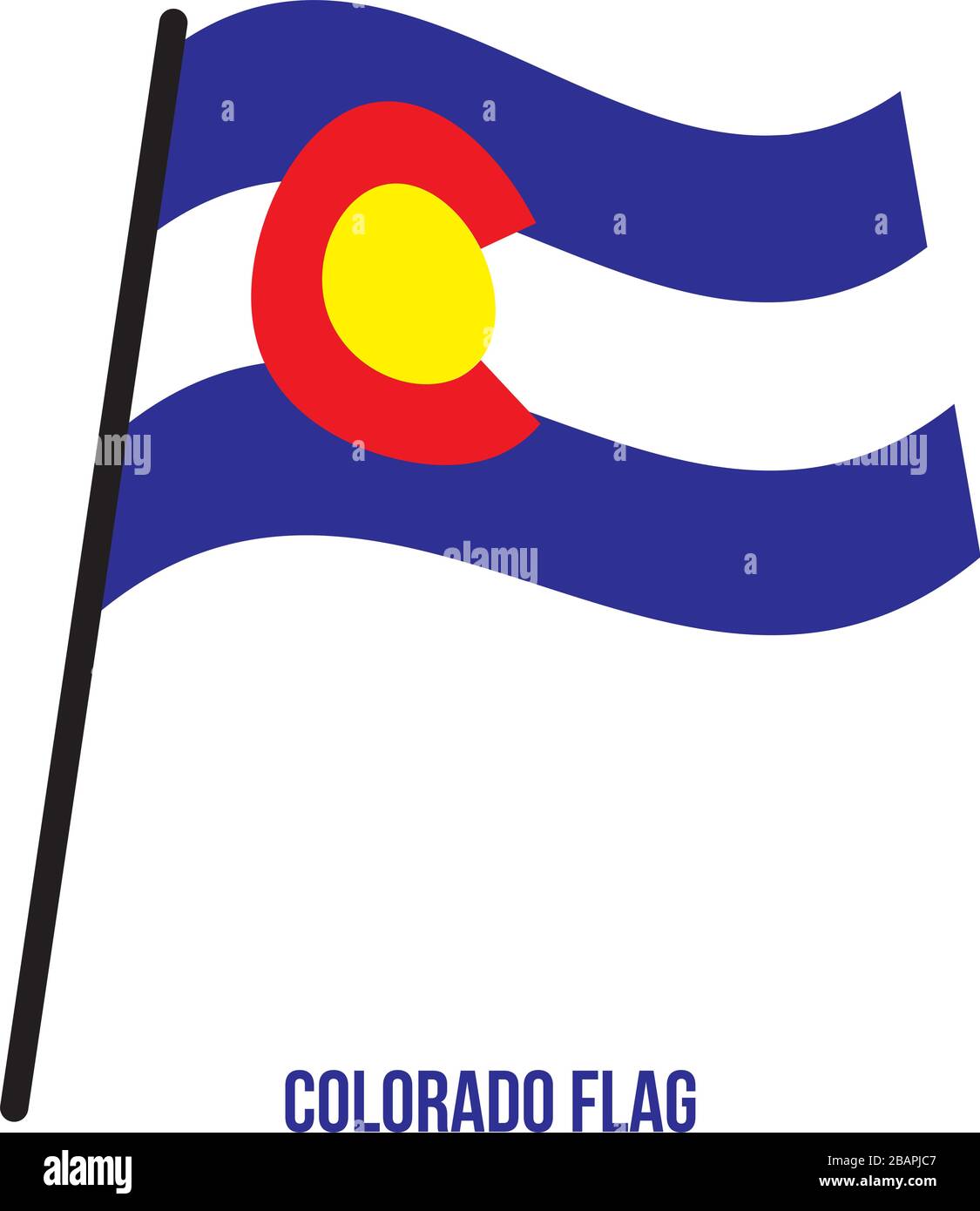 Colorado (U.S. State) Flag Waving Vector Illustration on White ...