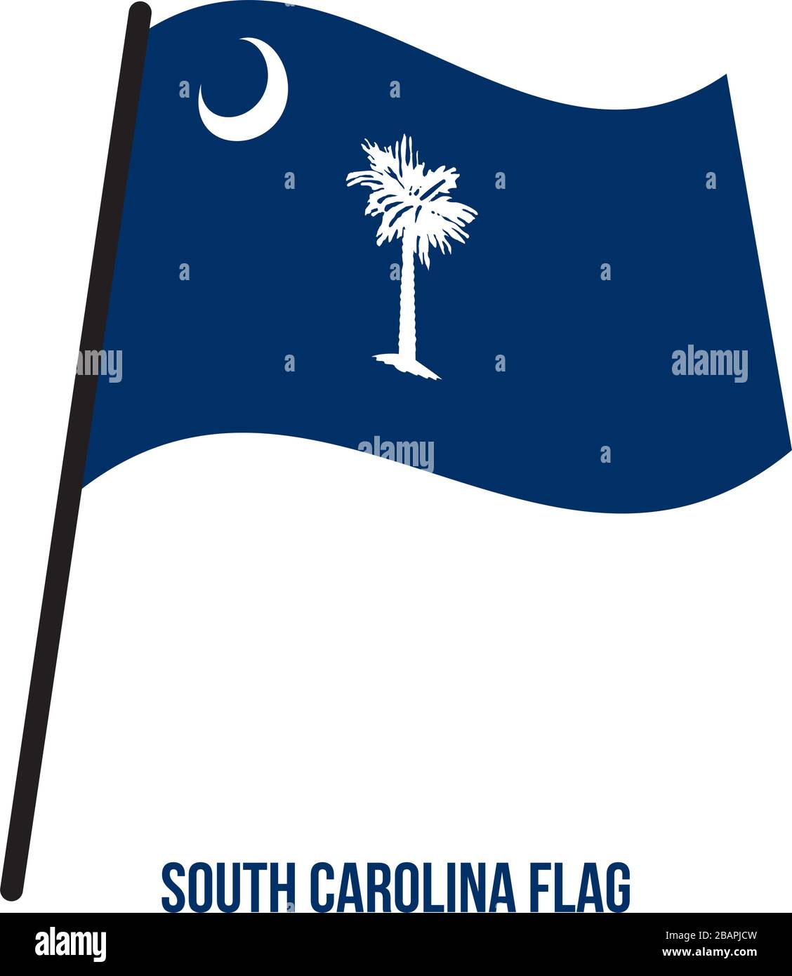 South Carolina (U.S. State) Flag Waving Vector Illustration on White ...
