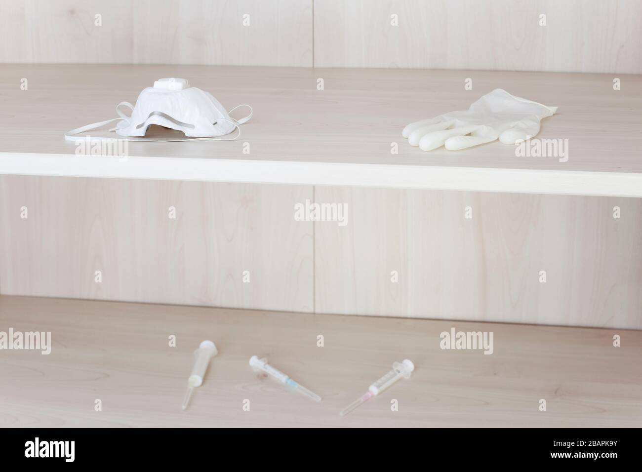 Empty stock of a hospital - the last medical equipment - a medical or ...