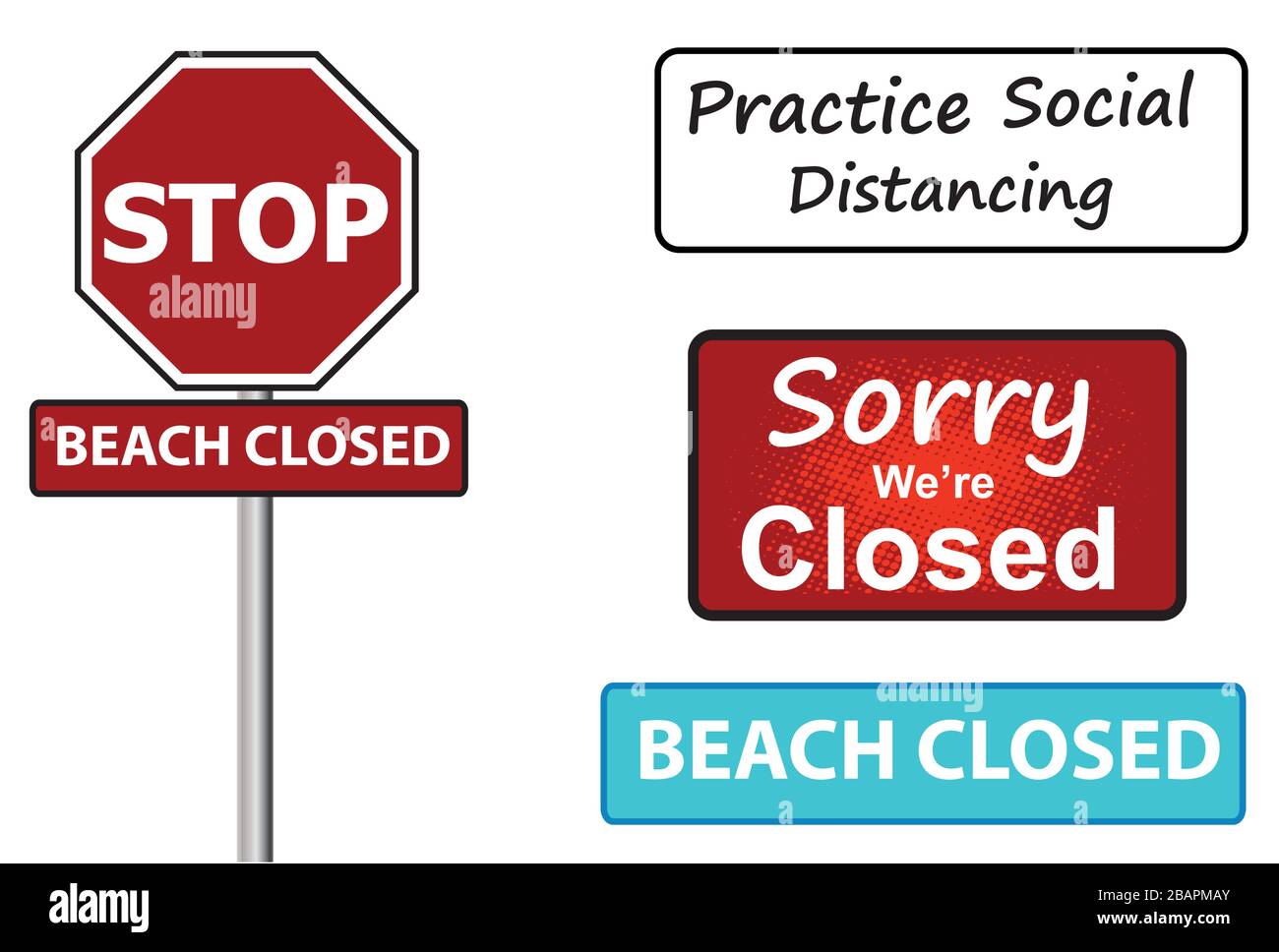 a set of closed sign due to virus Stock Vector Image & Art - Alamy