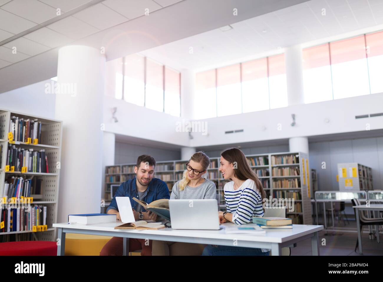 University students working in the library at campus Stock Photo - Alamy