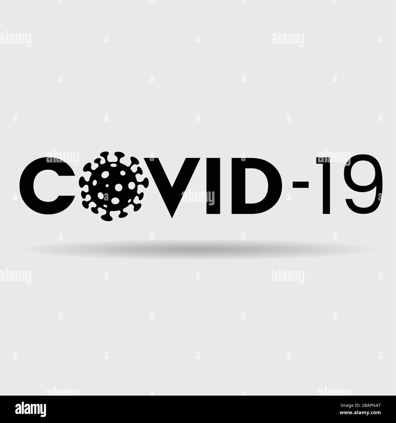 Illustration of Abstract Black Coronavirus Icon with Covid-19 Text ...