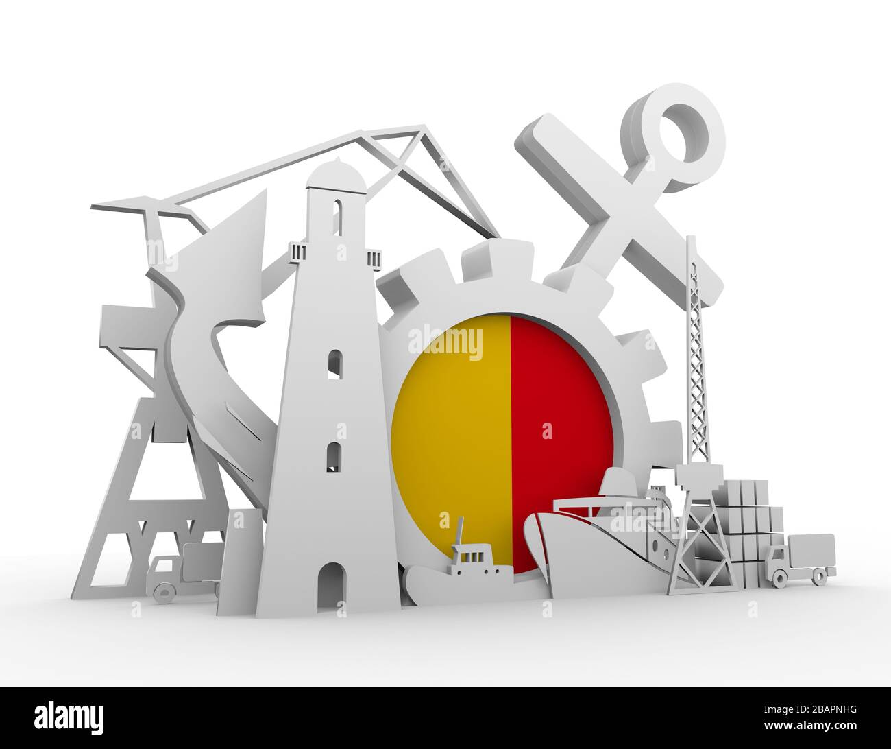 Cargo port relative icons set Stock Photo - Alamy