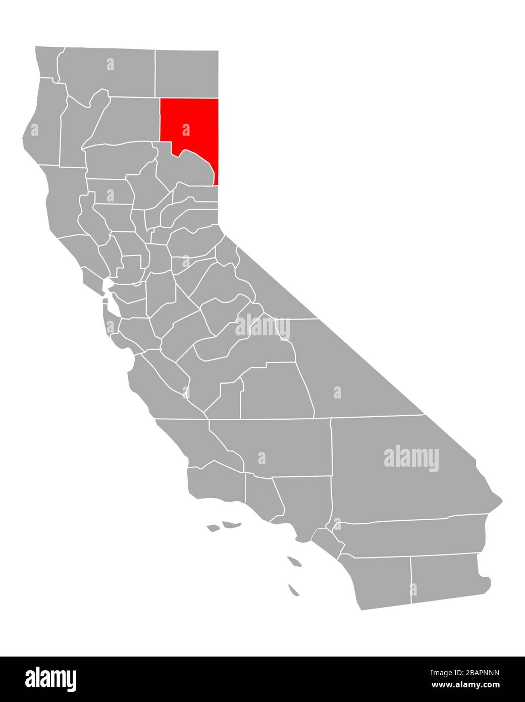 Map of Lassen in California Stock Photo - Alamy