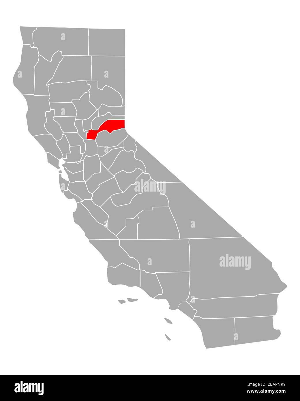 Map of Placer in California Stock Photo - Alamy