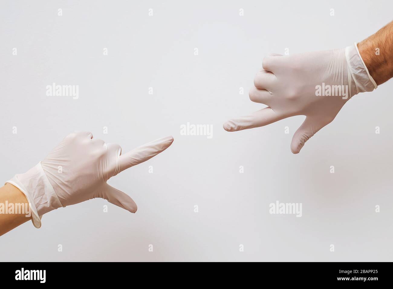 Two pointing hands hand gesture hi-res stock photography and images - Alamy