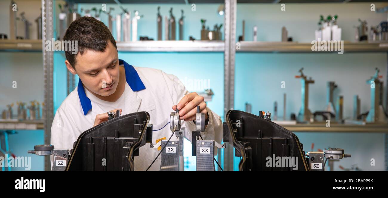 work with measuring instrument for plastic parts for automotive ...