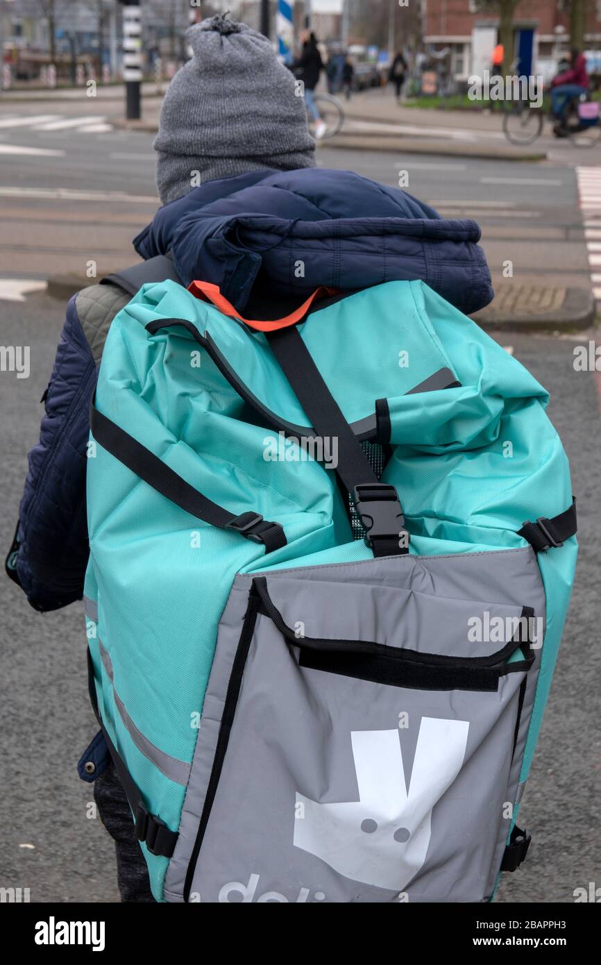 Deliveroo backpack logo hi-res stock photography and images - Alamy