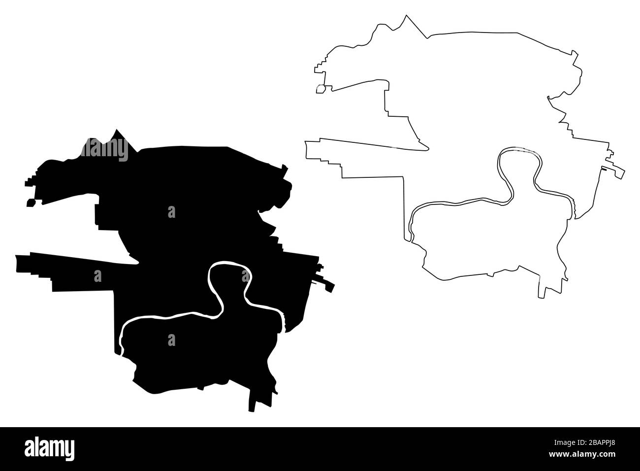 Arad City (Republic of Romania) map vector illustration, scribble ...