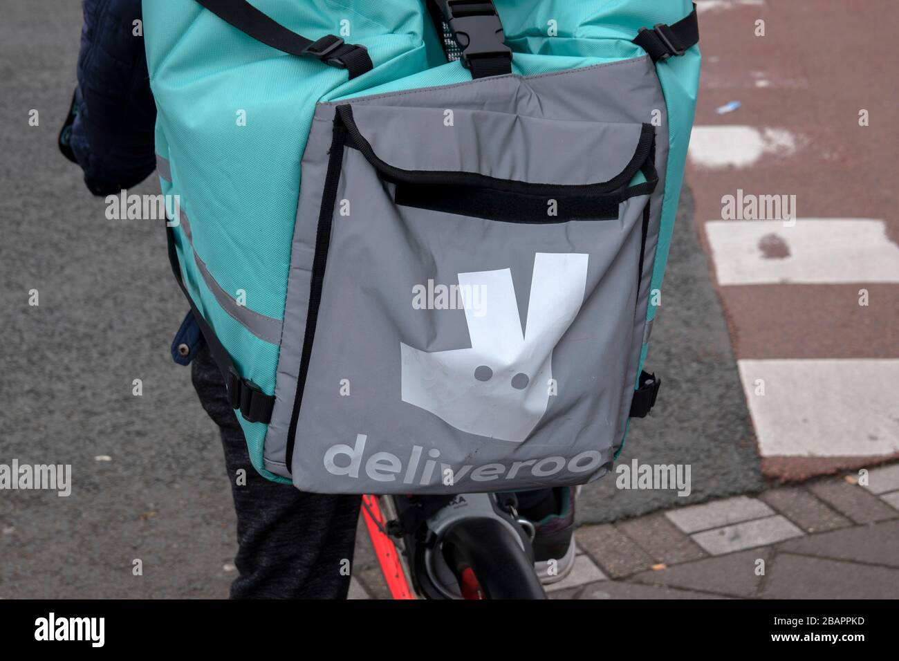 Deliveroo backpack logo hi-res stock photography and images - Alamy