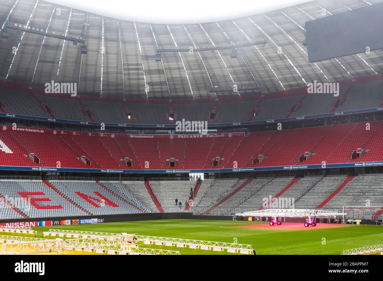 MUNICH, GERMANY - NOVEMBER 25, 2018 : The interior of the home stadium ...