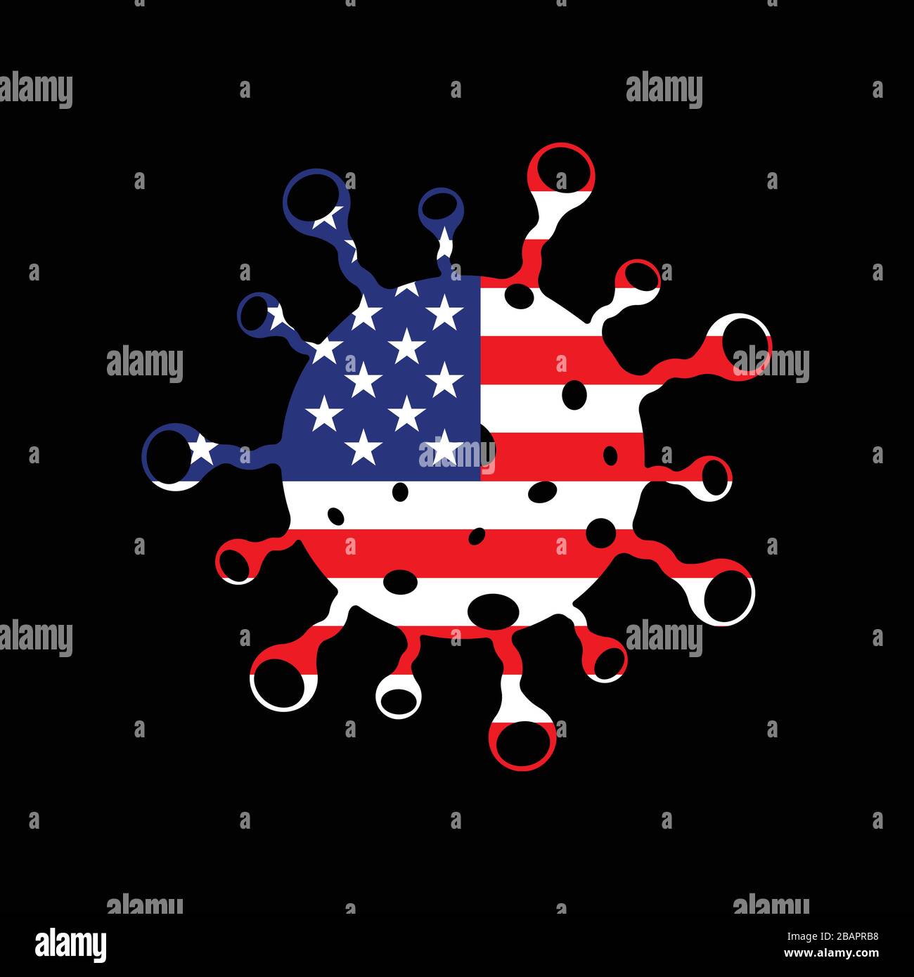 Coronavirus disease (COVID-19) American Flag Social Awareness Vector ...