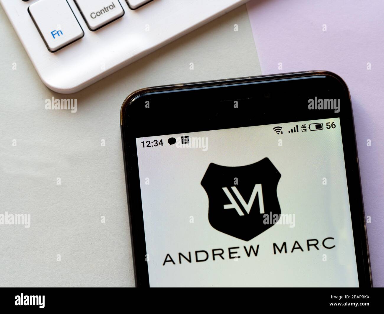 In this photo illustration e-commerce Andrew Mark logo is seen ...