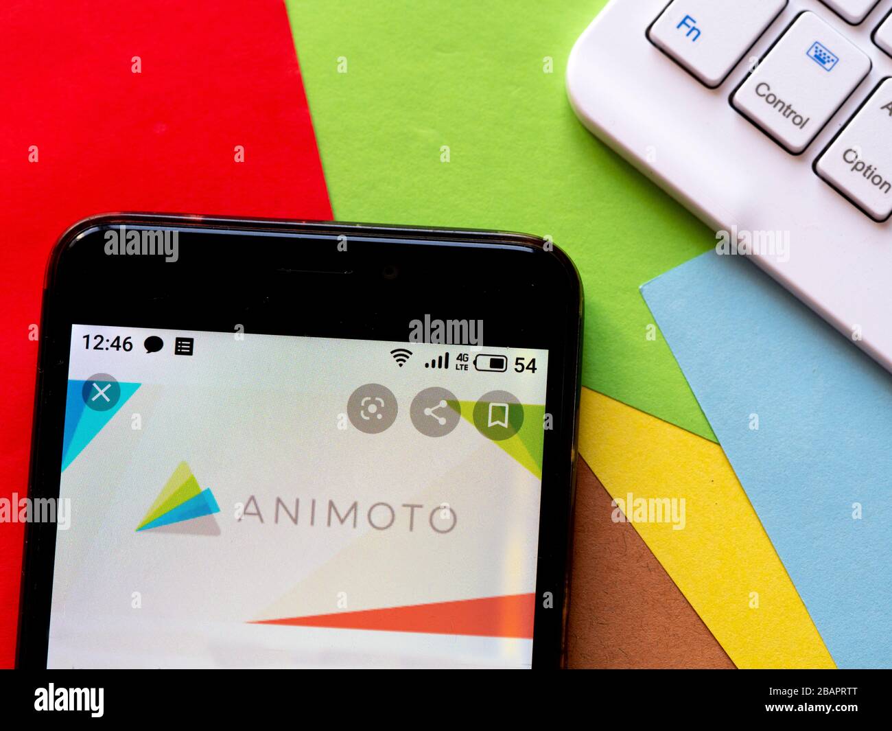 In this photo illustration e-commerce Animoto logo is seen displayed on ...