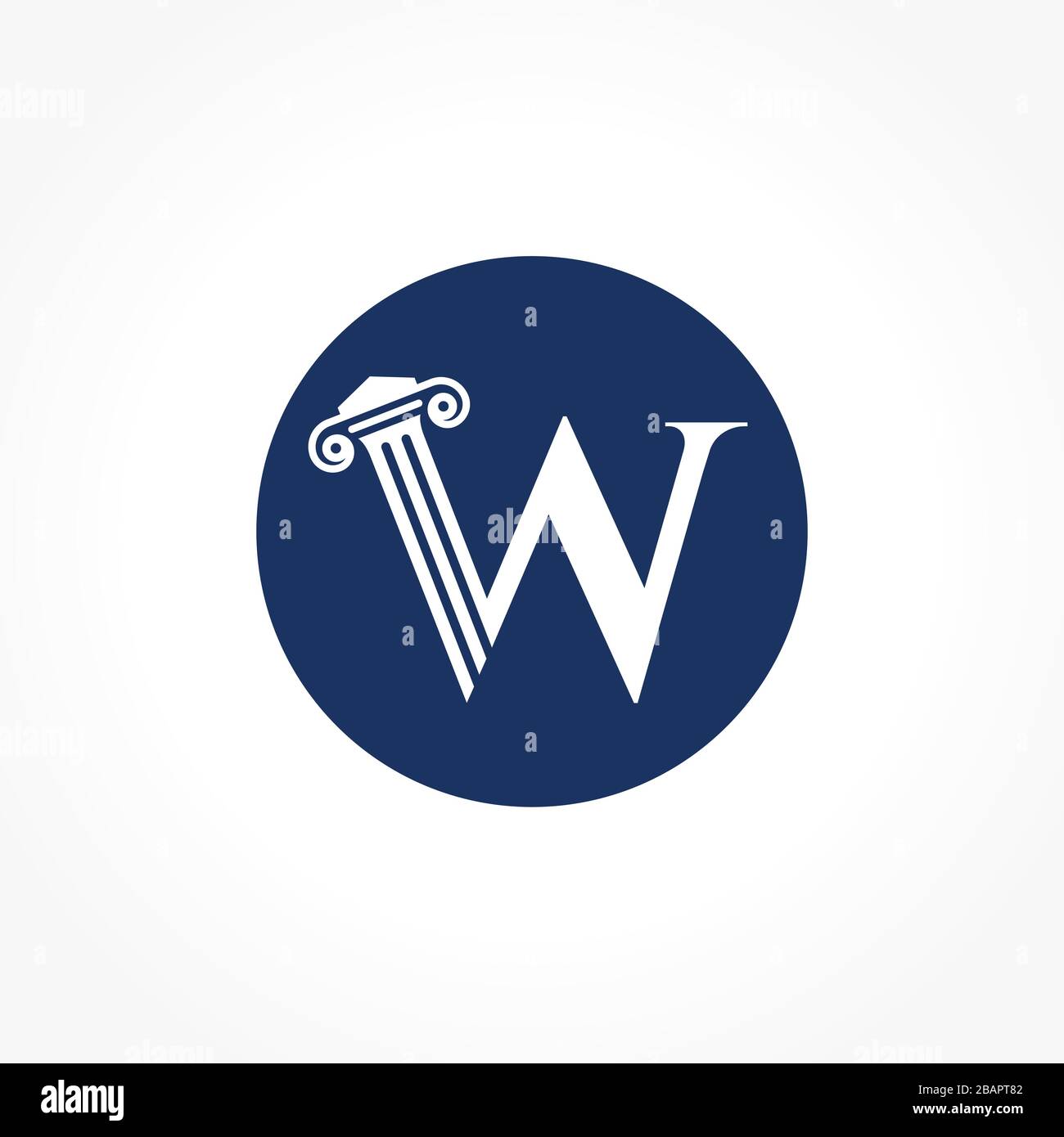 Attorney & Law Letter W Logo With Creative Modern Circle Vector ...