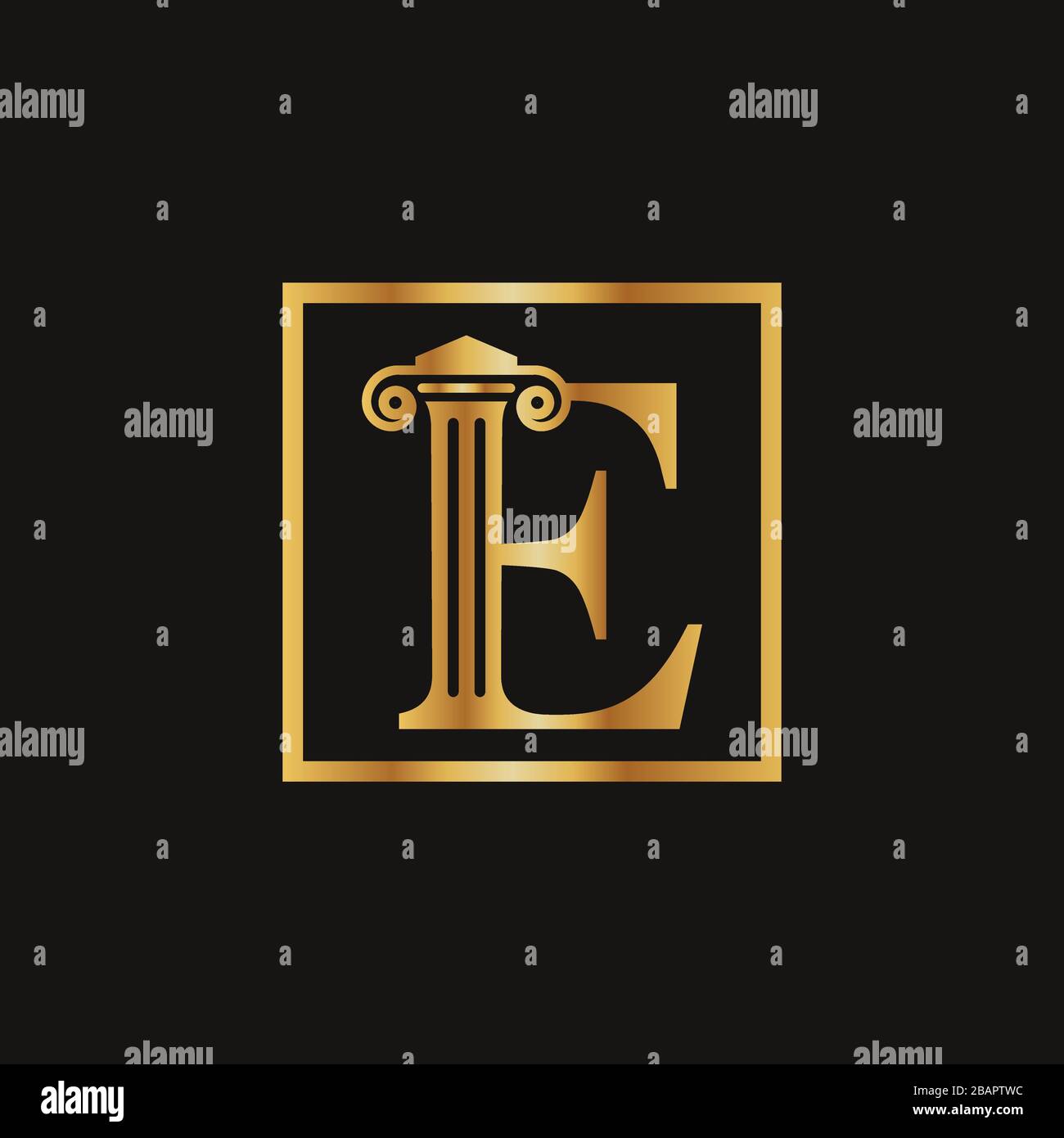 Attorney & Law Letter E Logo With Creative Modern Rectangular Vector ...