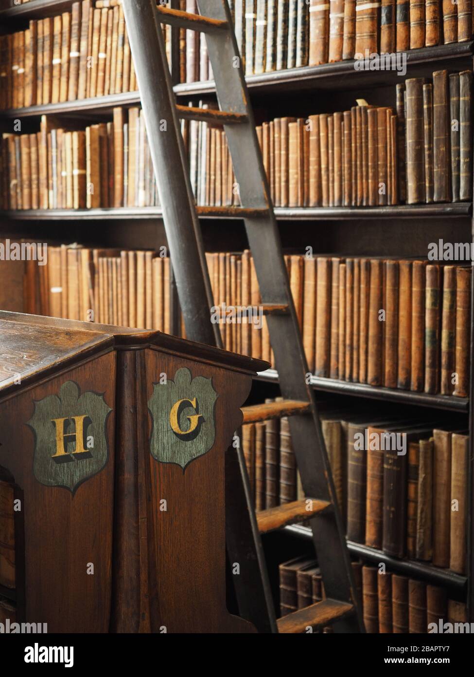 Long Room interior, Old Library building, 18th century, Trinity College ...