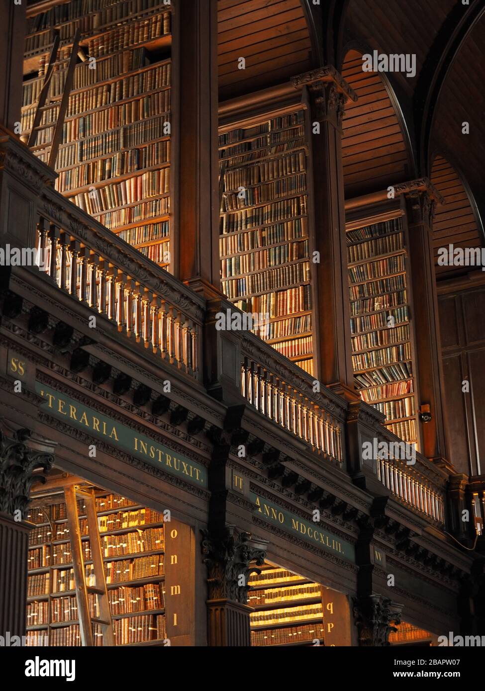 Long Room interior, Old Library building, 18th century, Trinity College ...