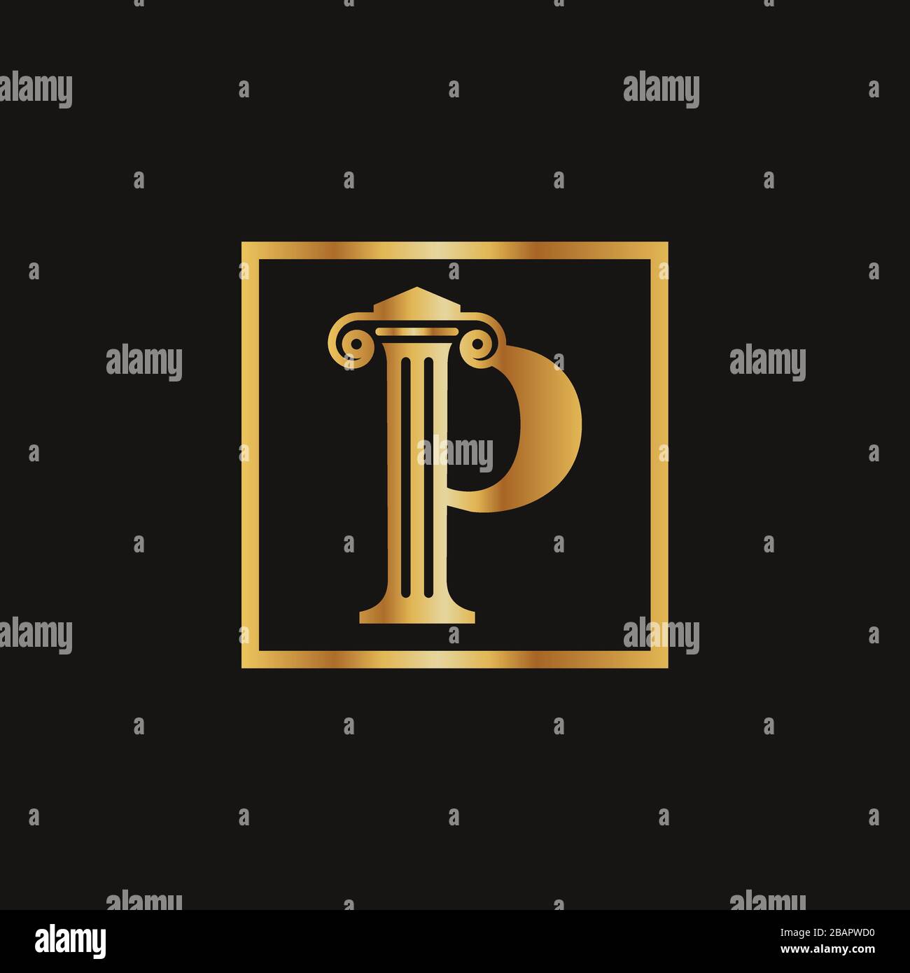 Attorney & Law Letter P Logo With Creative Modern Rectangular Vector ...