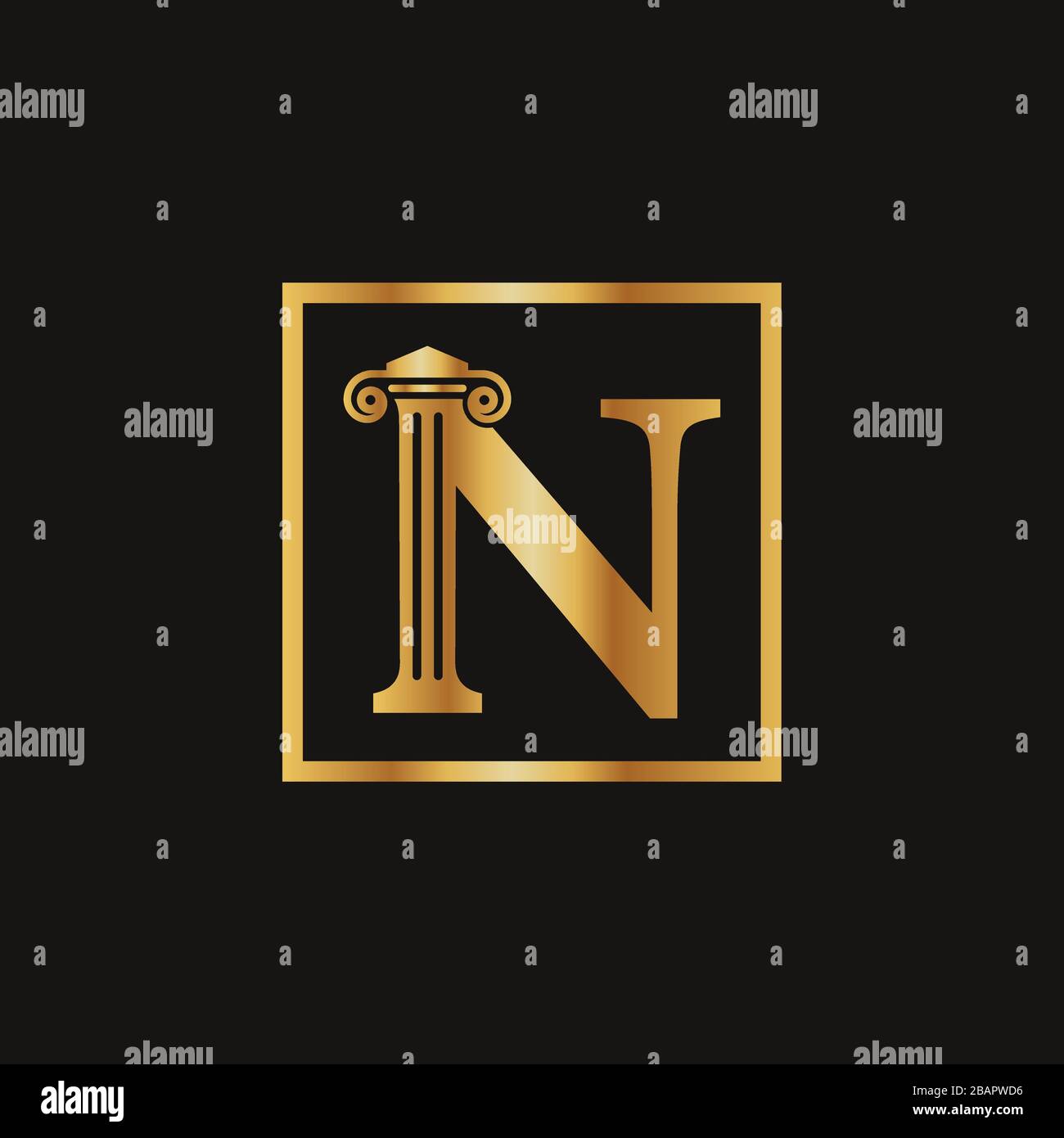 Attorney & Law Letter N Logo With Creative Modern Rectangular Vector ...