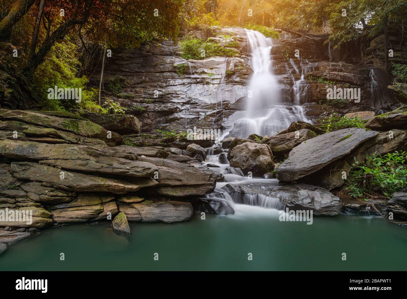 Tad Mork waterfalls north in thailand,Chiangmai,Thailand Stock Photo ...