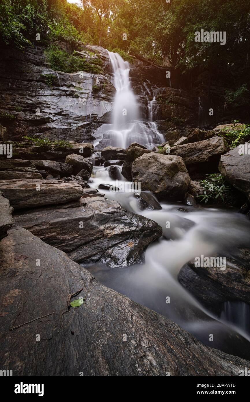 Tad Mork waterfalls north in thailand,Chiangmai,Thailand Stock Photo ...