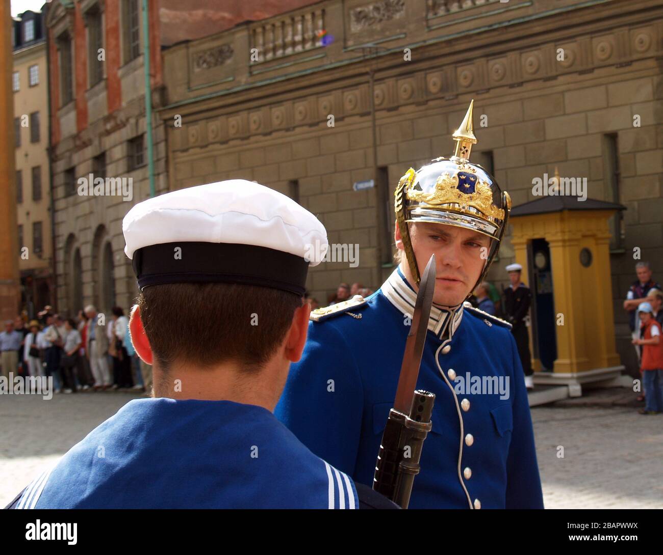 Stockholm, Sweden - September 14, 2006: Changing of the guard ceremony ...
