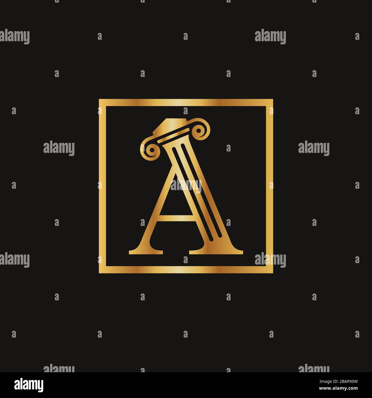 Attorney & Law Letter A Logo With Creative Modern Rectangular Vector ...