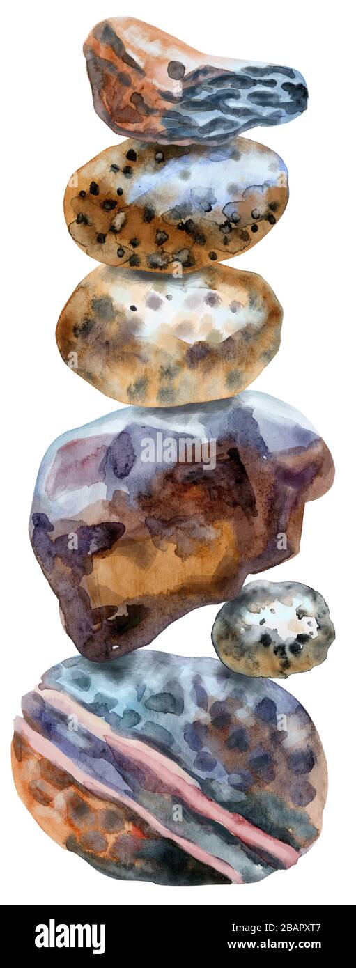 Watercolour pebbles hi-res stock photography and images - Alamy